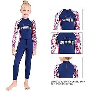 Full Body Kids Swimsuit One Piece Rash Guard Long Sleeve Wetsuit Skin for Girls Boys