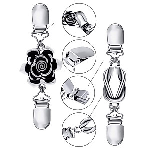 Hicarer 6 Pieces Vintage Shirt Dress Cardigan Clip, Waist Clip for Women, Sweater Shawl Brooch Jacket Clip for Clothing (Vintage Style)