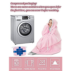 Wearable Blanket Hoodie for Women Men Oversized Giant Thick Cozy Fleece Sherpa Soft Warm Weighted Sweatshirt Hooded Cat