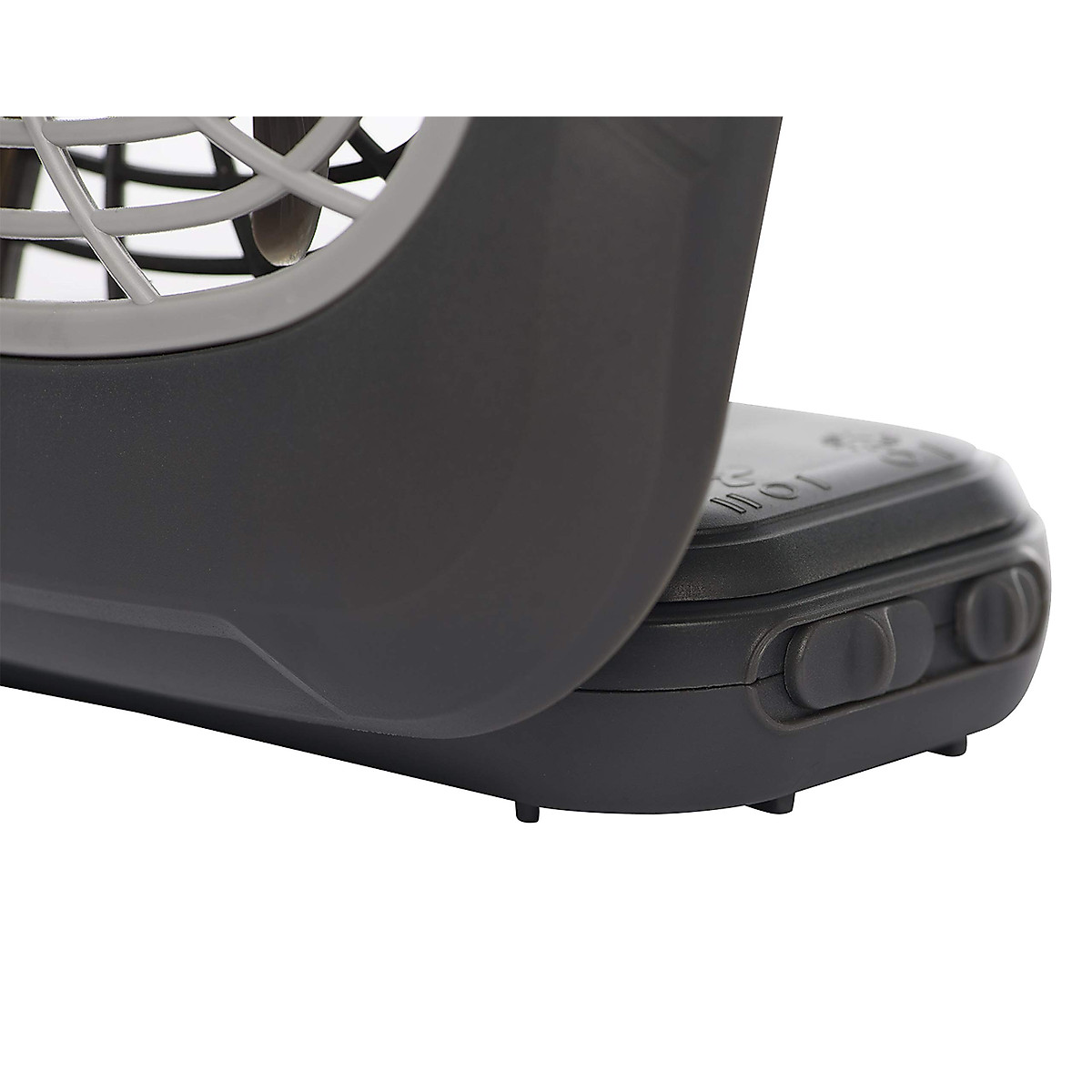 Treva 5 Inch Battery Powered Fan With LED Lights, Portable Desk Fan with 2 Cooling Speeds, Folding & Tilt Design Small Cubicle Accessories (Grey)