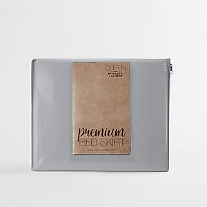 Linen Market Bed Skirt - Ultra Soft Microfiber - Easy Fit with 14 Inch Tailored Drop - Hotel Quality, Shrinkage & Fade Resistant - Bed Cover - Queen Bed Set - Bedroom Décor - (Light Gray)