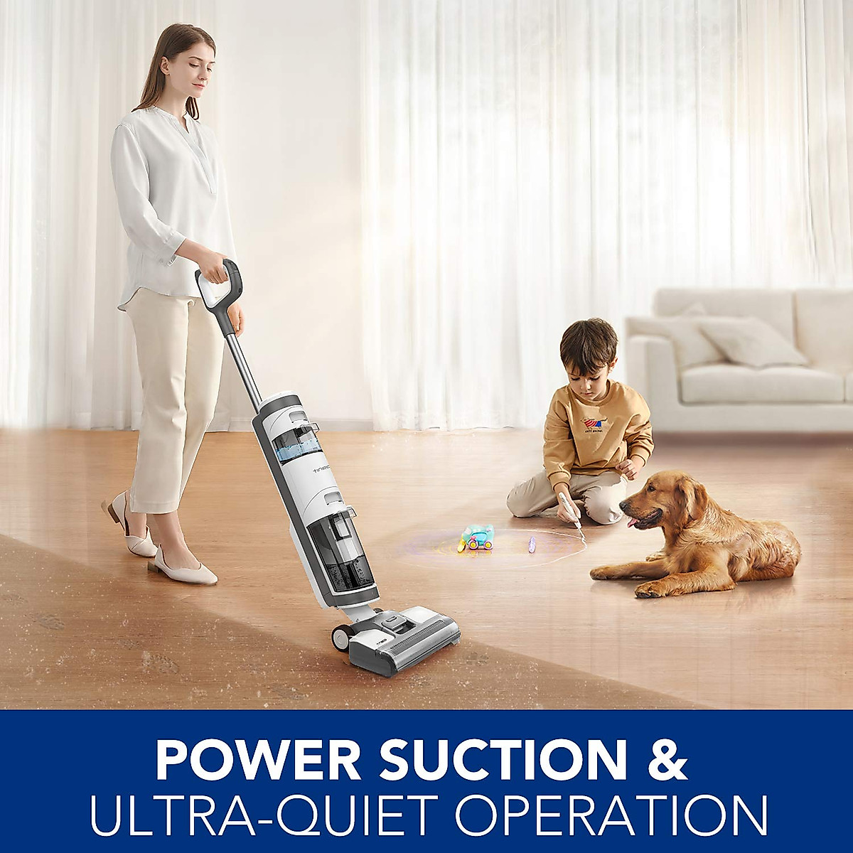 Smart Cordless Wet Dry Vacuum 2-in-1 Lightweight Handheld Vacuum Cleaner Floor Washer Great for Sticky Messes and Pet Hair