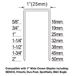 Freeman PWC50 Pneumatic 16 Gauge 1" Wide Crown Stapler for Senco P Type Staples