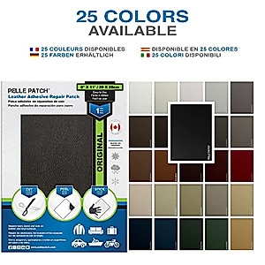 Pelle Patch - Black Leather Repair Kit for Car Seat - Black Leather Repair Tape for Couches - Vinyl and Leather Seat Repair Kit for Cars - Black Leather Tape for Furniture - Black 8x11