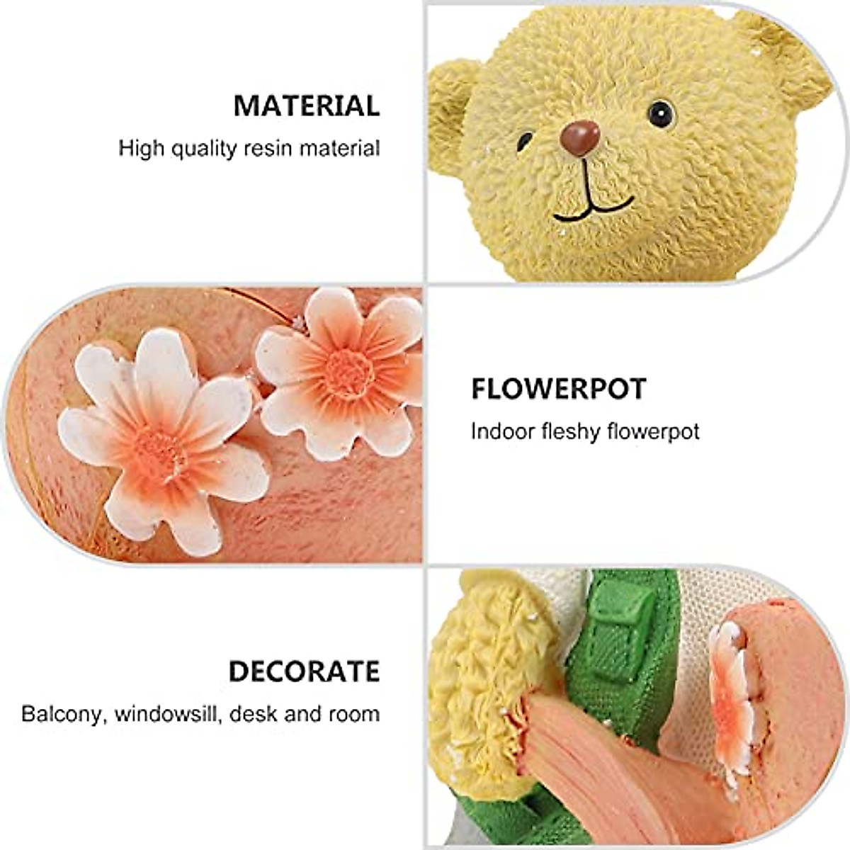 Happyyami 1pc Flowerpot Figurine vase Flower vase Planter pots for Indoor Plants Statue Planter Cute Succulent Pots Animal Flower Pot Plant Gift Plant Pot Goods Mini Office Resin Succulents