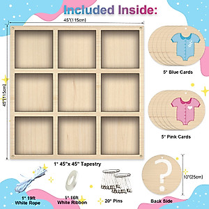 Gender Reveal Tic Tac Toe Board Game,Rustic Wooden Gender Reveal Games for He or She,Baby Gender Reveal Ideas Party Supplies,Boy Girl Sign,Baby Shower Gender Reveal Decoration kit