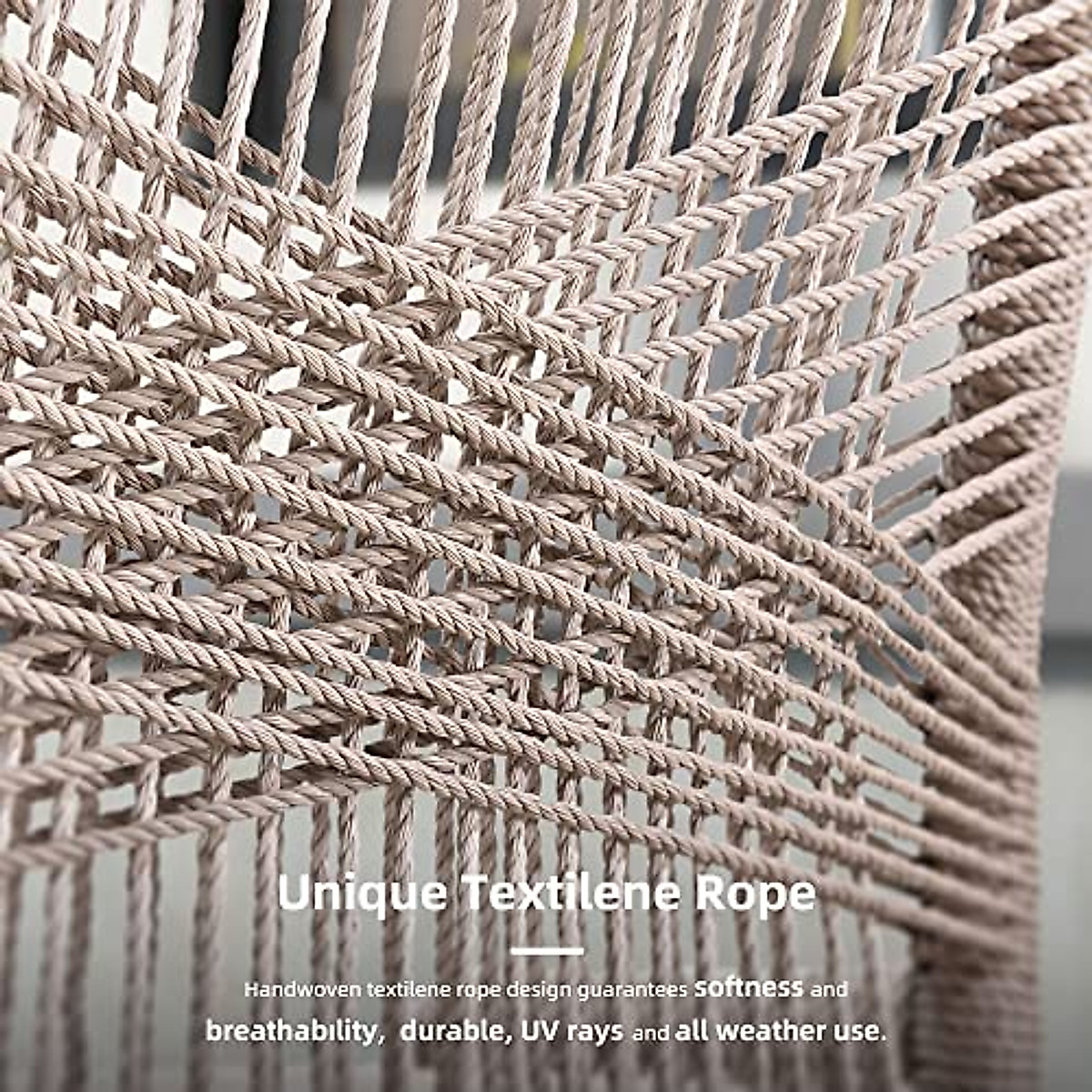 PURPLE LEAF 9 Pieces Dining Set Patio Metal Rectangular Table and Wicker Rattan Chairs for Outside Porch Garden Kitchen Modern Outdoor Furniture Sets