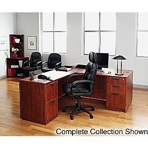 Alera Valencia Series Straight Front Desk Shell, 65" X 29.5" X 29.63", Medium Cherry