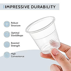 AOZITA 160 Pack Bathroom Cups, 3 oz Mouthwash Cups, Small Disposable Clear Plastic Cups for Rinse Bath Cup Shot Cups Disposable for Drinking Washing Cups
