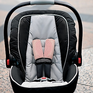 Travel Bug Baby 2 Piece Car Seat Strap Cover Teether Set (Pink)