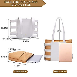 Leather Tote Bag for Women, Two Piece Set Singly Detachable Beach Bag with Purse Organizer Insert