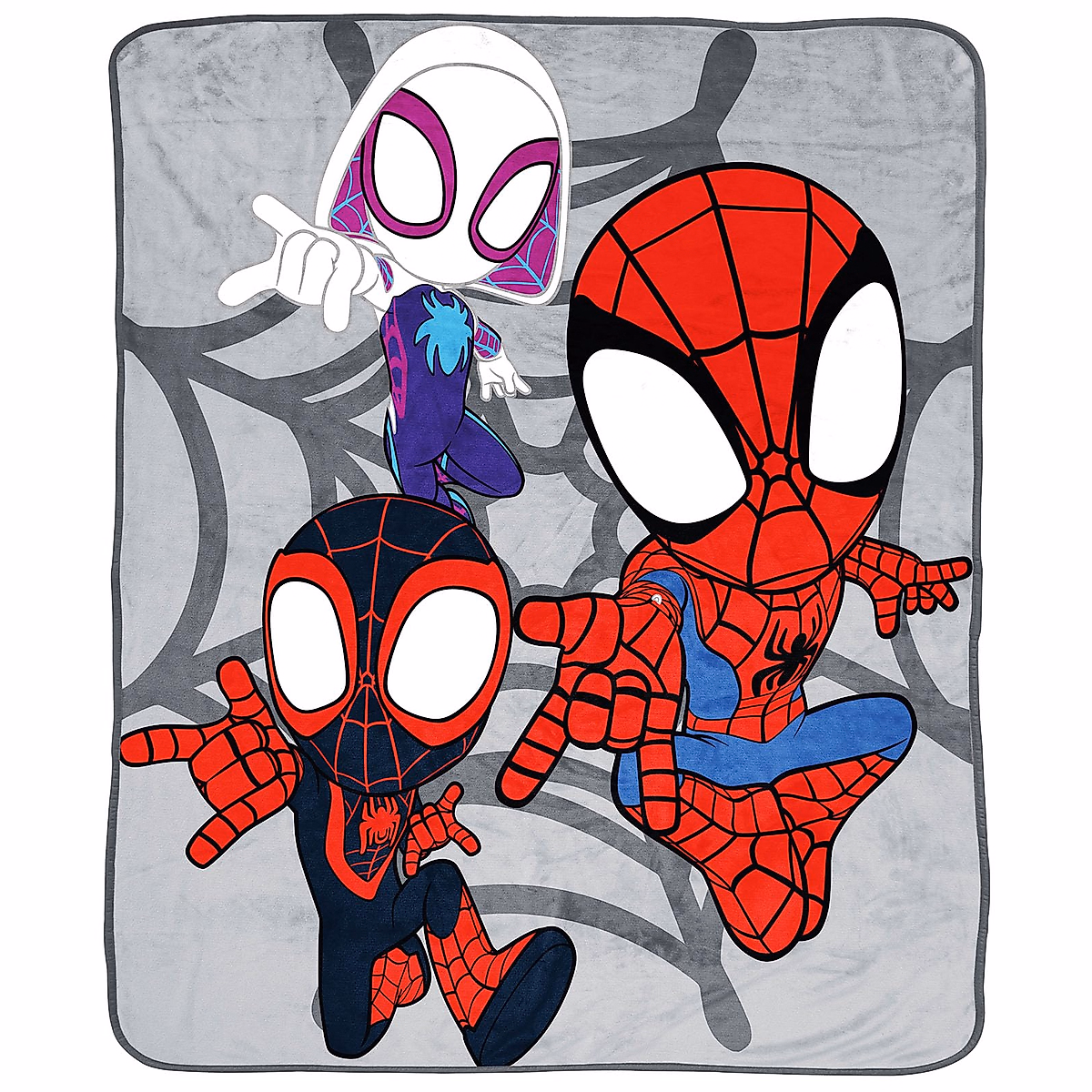 Spidey & His Amazing Friends Plush Throw Blanket - Measures 50 x 60 Inches - Kids Super Soft Fleece Bedding Features Ghost Spider Gwen & Miles Morales