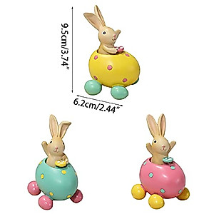 unknowns Resin Bunny Sitting Eggshell Decorations Spring Easter Figurines Tabletopper Accessories for Party Home Holiday Garden Ornament