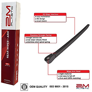 2M PLASTIC Rear Wiper Arm Blade Factory OEM Style Replacement For VOLVO V60 2015-2016