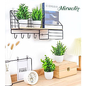 Miracliy 4 Packs Fake Plants Small Artificial Faux Plants Indoor for Home Office Farmhouse Bathroom Decor
