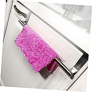 Anneome Traceless Towel Shelf Cabinet Towel Holder Easy Installation Towel Rack Single-bar Towel Rack Seamless Towel Rack Sturdy Towel Rack Hanger Kitchen Towel Bar Silver