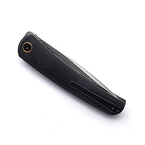 Miguron Knives Akri Front Flipper Folding Knife 3.5" 14C28N Satin Blade G10 Handle Pocket Knife MGR-801WH