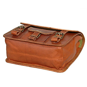 Shabana Handicraft Leather Bike Panniers Bicycle Handlebar Bag (Dark brown)