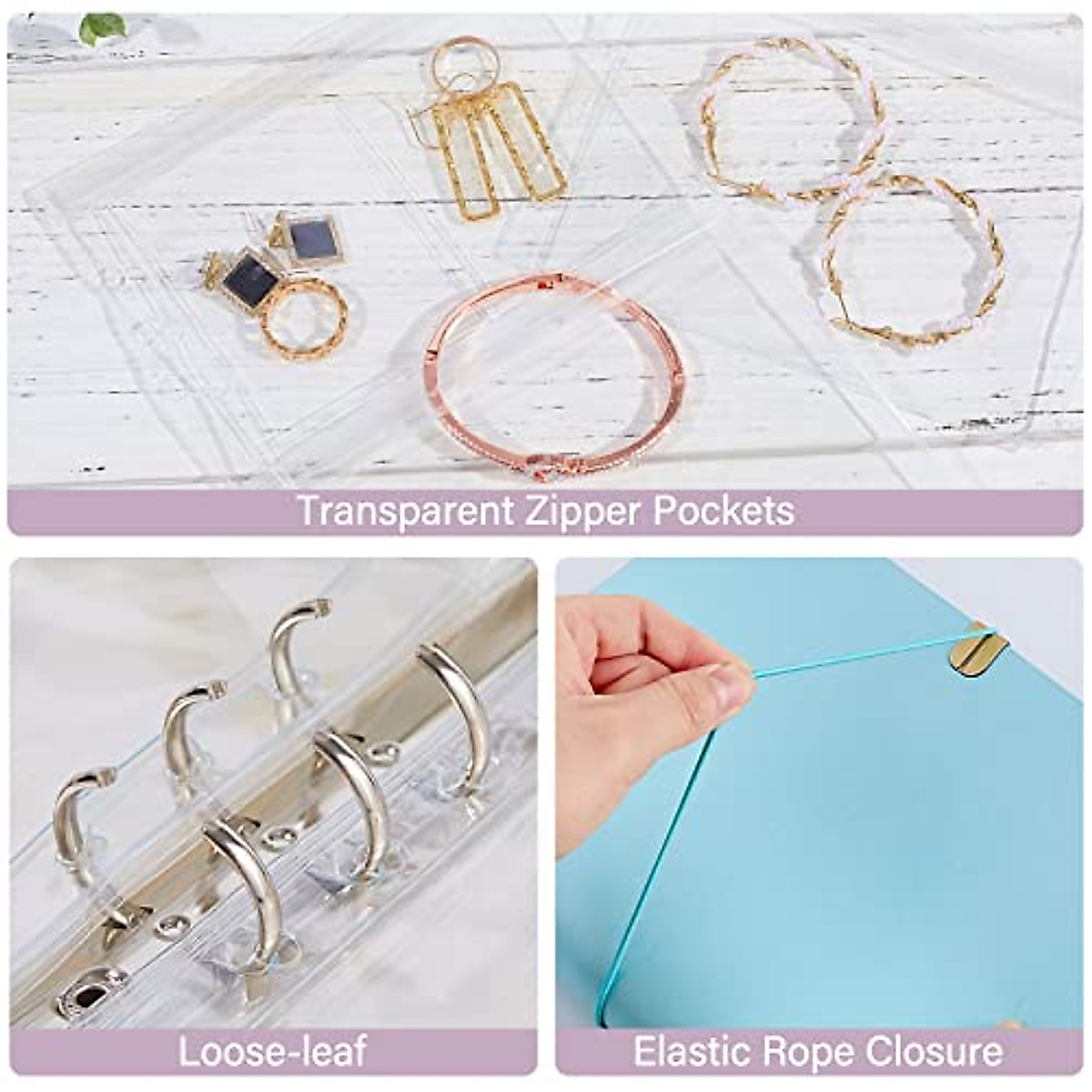 Unicorn Castle Jewelry Travel Organizer Case Jewelry Storage Book Organizer Earring Necklace Holder Jewelry Travel Bag with Transparent Zipper Bag for Women Ring Bracelets, Green