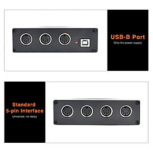 CAMOLA MIDI Thru 6 Box USB MIDI Interface 1-in 6-out MIDI Thru Box MIDI Splitter