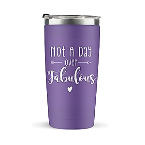 kdxpbpz Birthday Gifts for Women, Stainless Steel Tumbler 20oz, Funny Birthday Gift Ideas for Her, Mom, Wife, Daughter, Sister, Aunt - Not A Day Over Fabulous