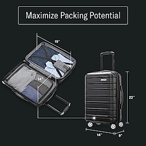 Samsonite Omni 2 Hardside Expandable Luggage with Spinner Wheels, 19X14X9 CARRY-ON SPINNER, CARIBBEAN BLUE