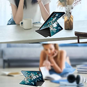 CGFGHHUY for iPad Mini 6 Case for Mini 6th Generation Case 360 Degree Rotating Stand Protective Smart Cover with Auto Wake Sleep Case Cover for iPad Mini 6th Gen 8.3 inch 2021 - Blue Flower