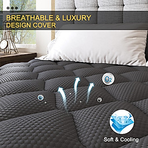 VISCOUNTESS King Mattress,14 Inch Hybrid Mattress Black, Euro Top Mattress Medium Firm for Back & Lumbar Support, 100 Night Trial, Individual Pocket Spring Bed for Motion Isolation & Pressure Relief