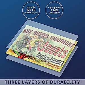 PalaceLearning Jouets Poster (as seen in Monica's Apartment on Friends) - Aux Buttes Chaumont Jouets by Jules Cheret 1885 - Vintage Art Print (Laminated, 18" x 24")