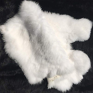 Natural White Craft Grade Rabbit Fur Pelt 10" by 14" with Sewing Quality Leather Soft Professionally Tanned 1PCS