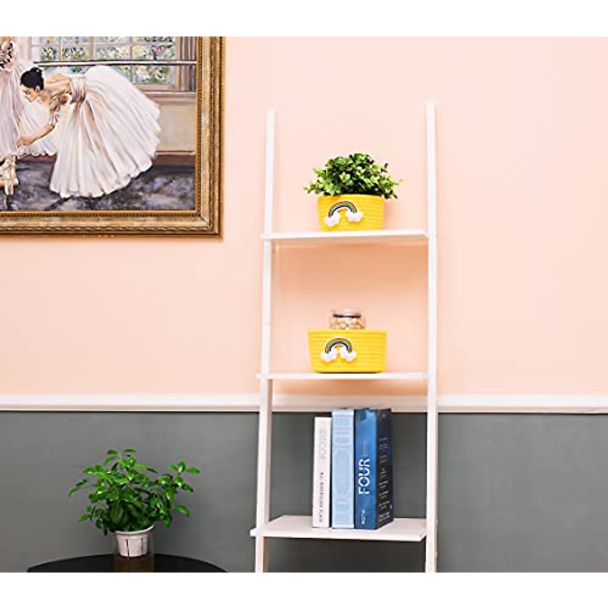 LixinJu Small Basket for Organizing Small Woven Basket Set of 2 Rainbow Small Rope Basket Decorative Mini Storage Bins Round Little for Desk Dog Cat Toy Kids Baby Girls Gifts, Yellow