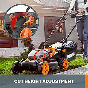 WORX WG779.9 Mulching Capabilities and Intellicut, WG779 40V Cordless 14" Lawn Mower Bare Tool Only, Black and Orange