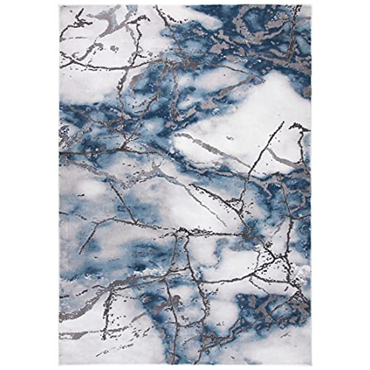 SAFAVIEH Craft Collection Area Rug - 5'3" x 7'6", Grey & Blue, Modern Abstract Design, Non-Shedding & Easy Care, Ideal for High Traffic Areas in Living Room, Bedroom (CFT877L)