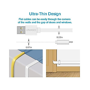 JJMASEE 2Pack 10FT Power Extension Cable for Wyze Cam V3/OG/V3 Pro, Blink Mini/Mini Pan,KasaCam,Arlo Essential,Eufy,SimpliSafe (Not for Wyze Pan v3), Micro USB Charging Cord for Security Camera(White)