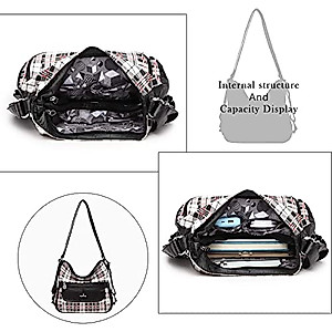 Women Handbag Purse Soft Vegan Leather Shoulder Crossbody Bag;Women Hobo Bag-White/Black