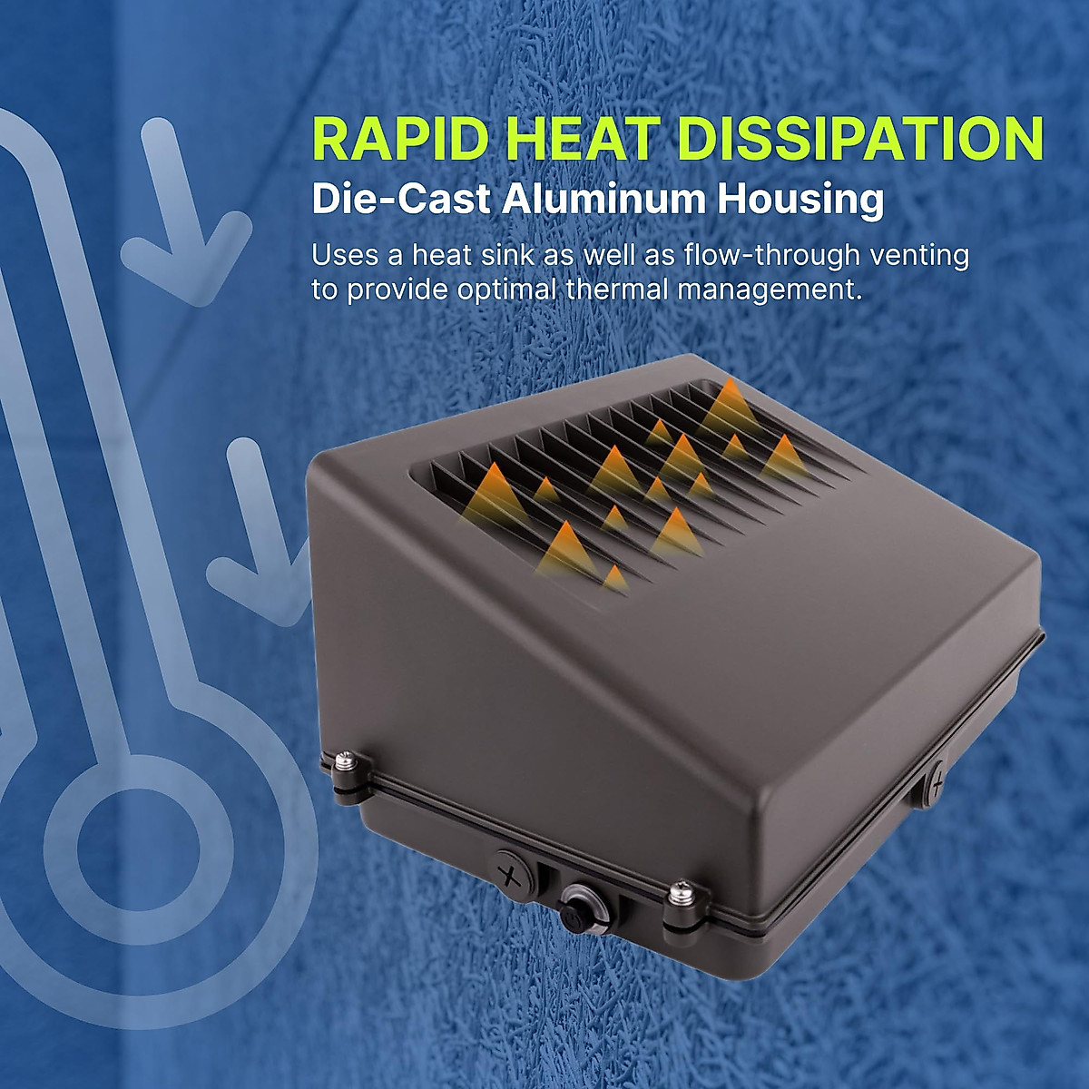 Konlite - 125W/105W/76W Full-Cutoff LED Wall Pack, Wall LED Lights, Wattage & CCT (50K/40K/30K) Selectable, LED Wall Light, Energy Efficient, Durable, Outdoor Commercial Wall Pack Light, 20,812LM