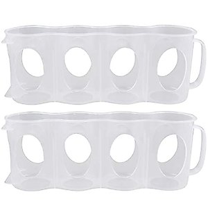 OSALADI 2pcs Refrigerator Organizer Bins 4 Section Pop Soda Can Dispenser Beverage Holder for Kitchen Fridge Freezer Countertops Cabinets