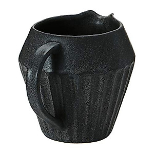 Creative Co-Op 14 oz. Stoneware, Reactive Glaze, Matte Black Finish Pitcher, 4.5"