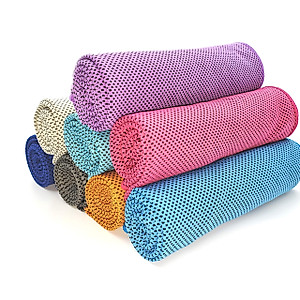 Hystrada 8 Pack Cooling Towels 40" x 12"-Cooling Scarf, Cold snap Cooling Towel for Instant Cooling Relief for All Physical Activities: Golf, Fitness, Camping, Hiking, Yoga, Pilates