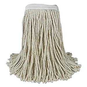 Boardwalk BWKCM20024 24 oz. Cut-End Banded Cotton Mop Heads - White (12/Carton)