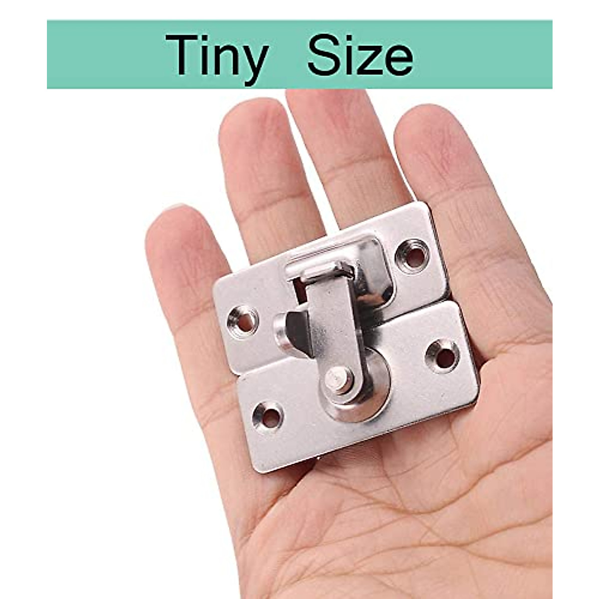 90 Degree Locking Privacy Lock Sliding barn Door Latch Right Angle Door Clasp cam Lock (2 Pack Silver)