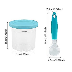 Ice Cream Pint Container, Ice Cream Pints Cup with Lids Replacements for Ninja Creami Pints, Ice Cream Pints Kitchen Accessories for NC301 NC300 NC299AM Series Ice Cream Maker (Multicolor)