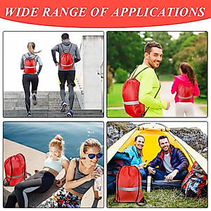 30 Pieces Reflective Drawstring Backpack Bags Sports Gym Cinch Bags Cinch Sack Tote Bags for School Yoga Sport Traveling (Red)