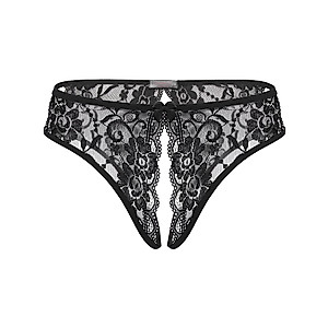 Avidlove Lace Panties Women Underwear Sexy Floral Lace Briefs with Cute Bow Center Black