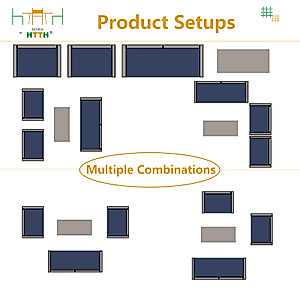 HTTH 4-Piece Outdoor Patio Furniture Sets Wicker Sofa with Cushions and Coffee Table Garden Lawn Pool Backyard Outdoor Sofa Sets (Brown-Beige)