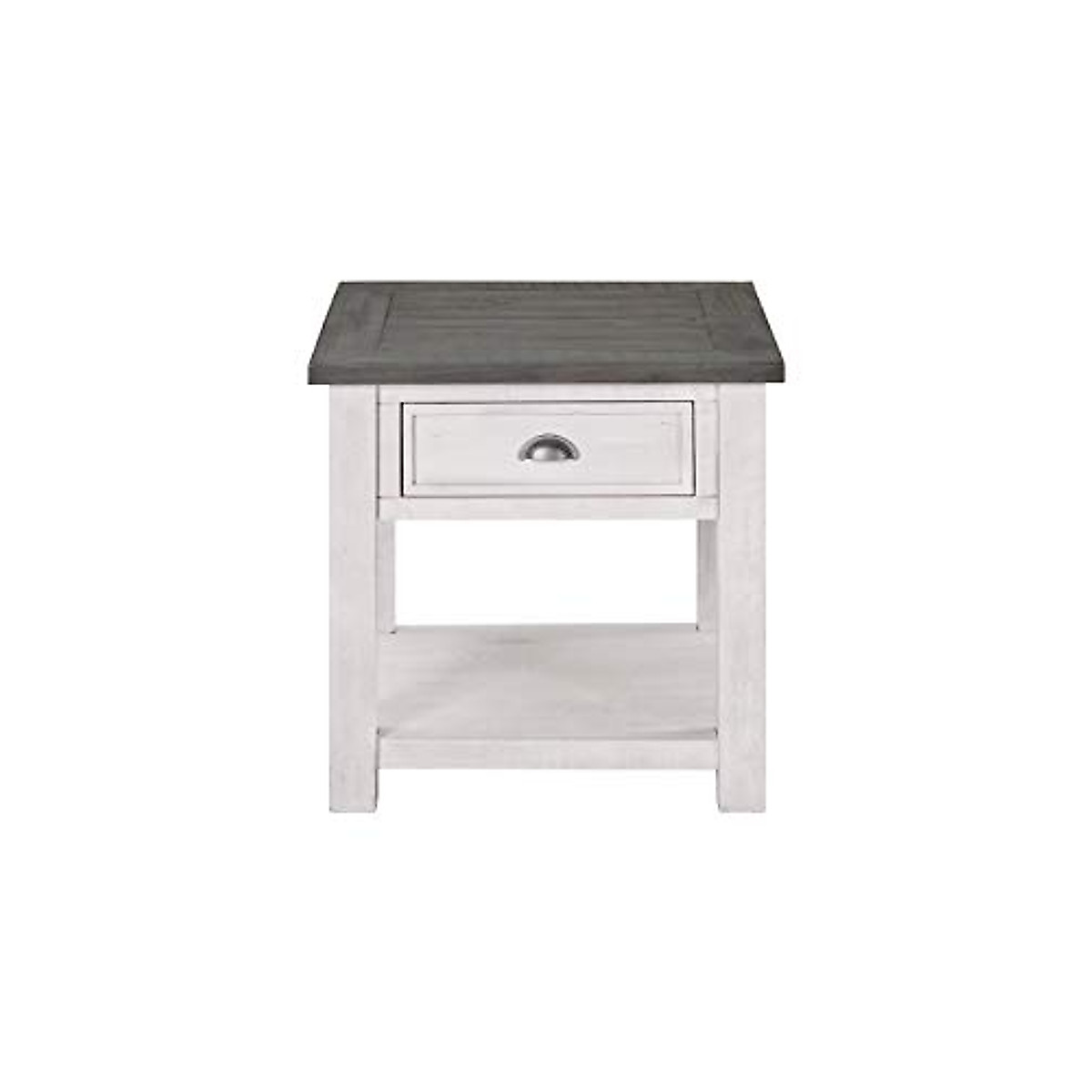 Martin Svensson Home Monterey Solid Wood End Table White with Grey Top