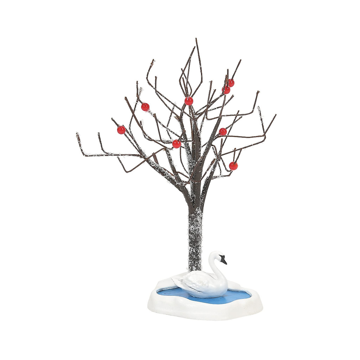Department 56 Village Collection Accessories Twelve Days of Christmas Seven Swans a Swimming Tree Figurine, 5.91 Inch, Multicolor
