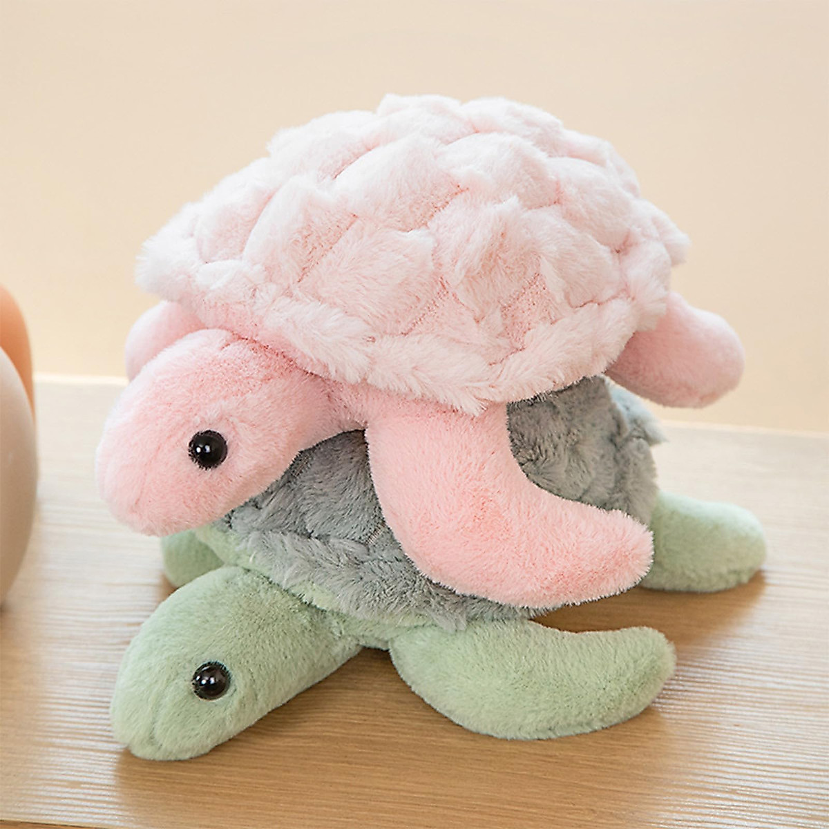 Yoholto Turtle Plush Pillow, Turtle Stuffed Animal, Tortoise Plush Toy, Birthday Holiday Home Decoration for Girls Boys (15 Inch, Pink)