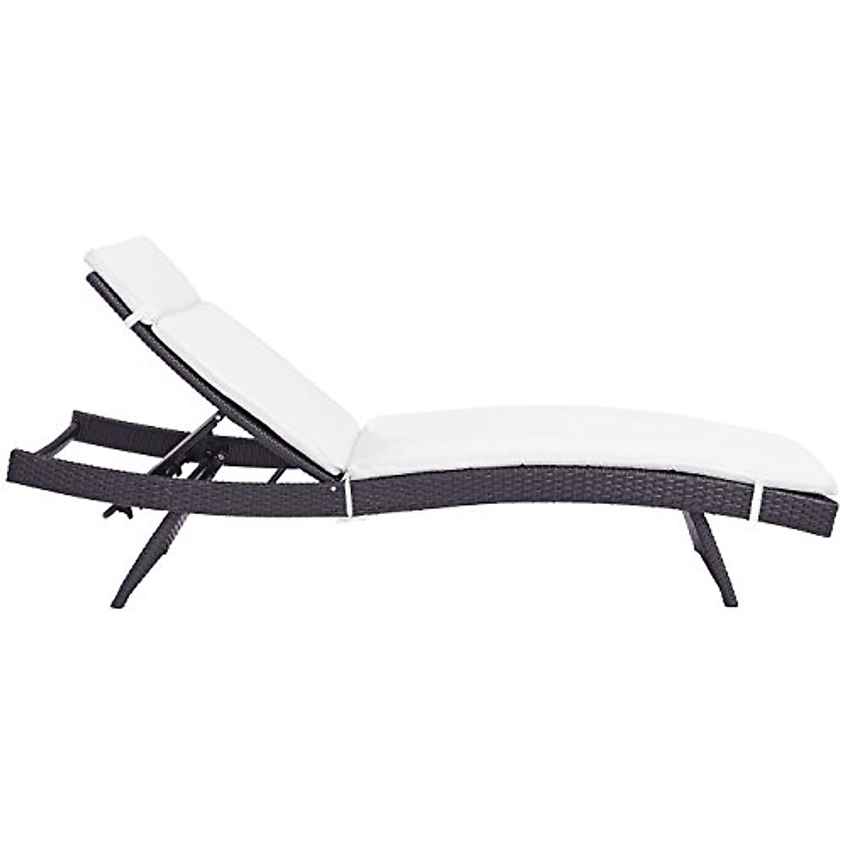 Crosley Furniture Biscayne Reclining Wicker Outdoor Chaise Lounge Chair for Patio, Deck, Backyard, Poolside, White