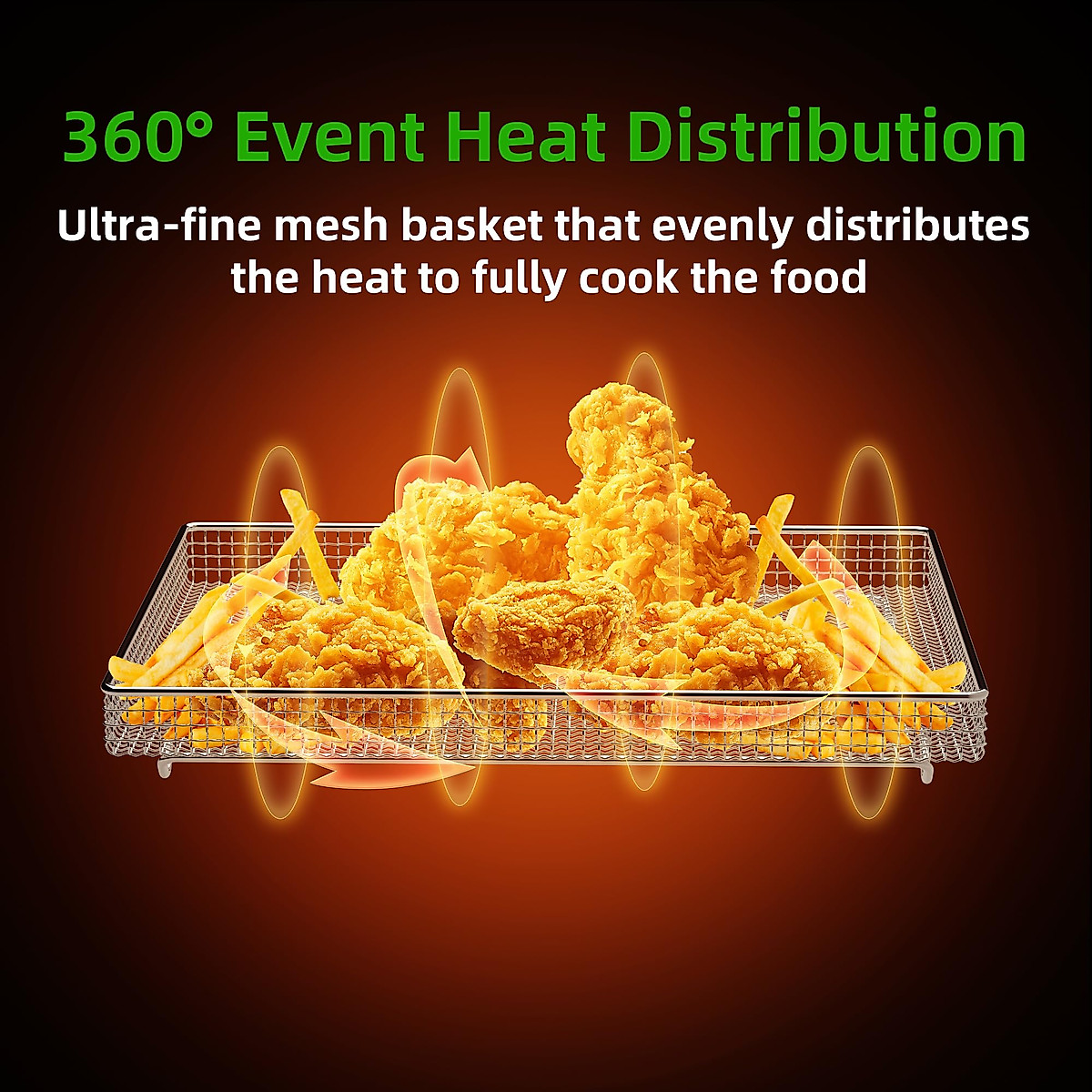 Air Fryer Basket for Oven, 304 Food-Grade Stainless Steel Wire Rack, Cost-Effective and 13.5 * 11.2in Large Size Oven Accessories, Cooking and Baking for Convection Toaster Oven